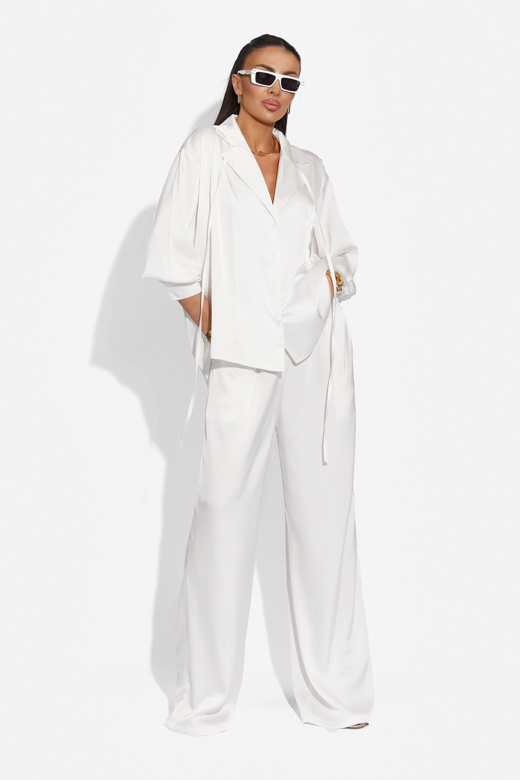 Nikanor Bogas White Pants Suit